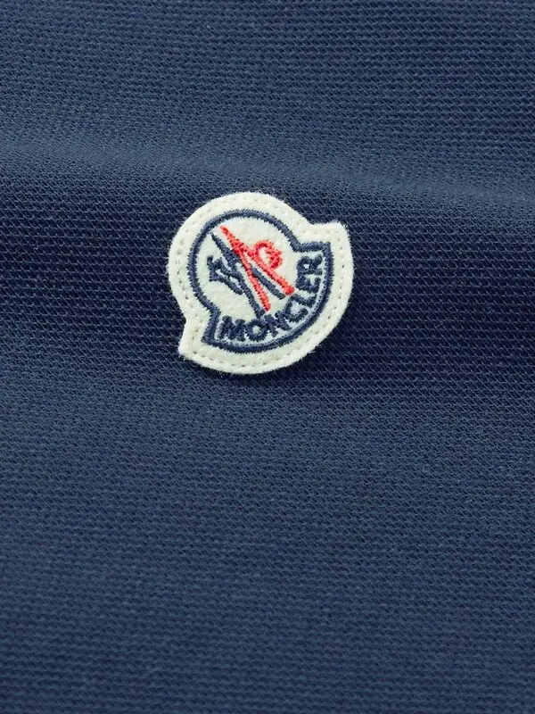 Moncler Logo-appliquéd Striped Cotton-piqué Polo Shirt - Blue