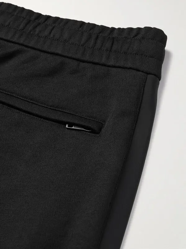 Moncler Slim-fit Logo-print Shell-trimmed Cotton-jersey Sweatpants