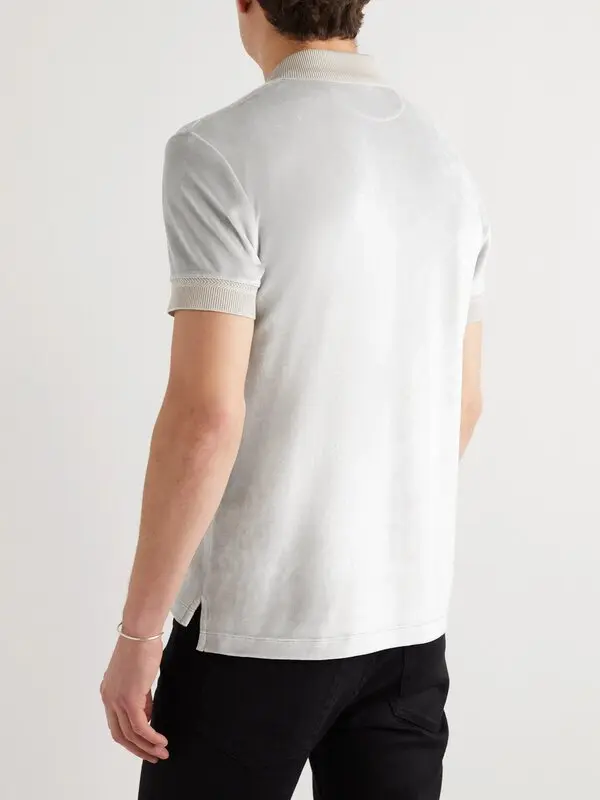 TOM FORD Slim-fit Modal-blend Velour Polo Shirt