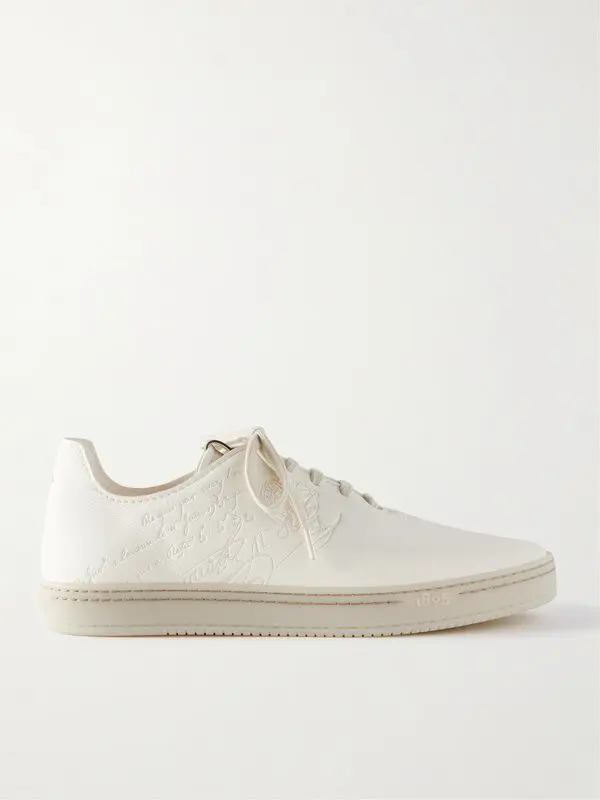 Berluti Eden Scritto Leather Sneakers - Neutrals