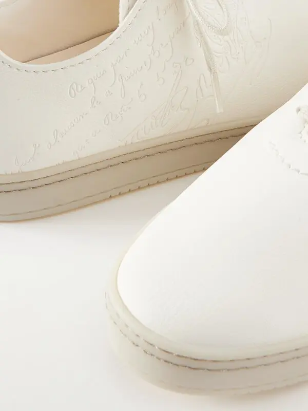 Berluti Eden Scritto Leather Sneakers - Neutrals | Editorialist