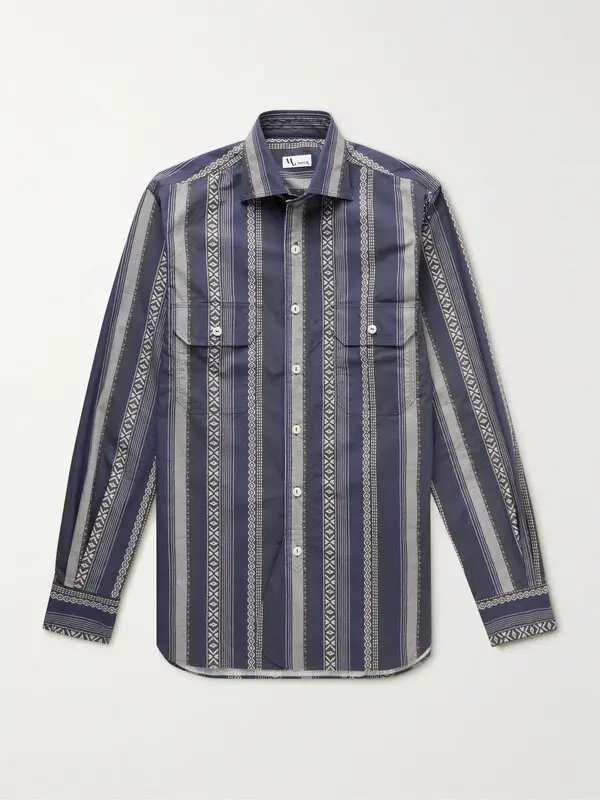 DOPPIAA Aantero Striped Cotton-poplin Shirt
