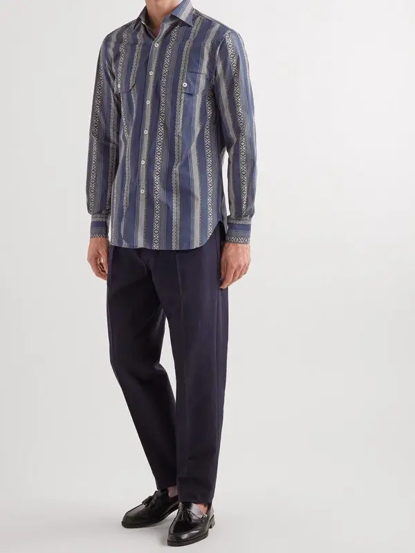 DOPPIAA Aantero Striped Cotton-poplin Shirt