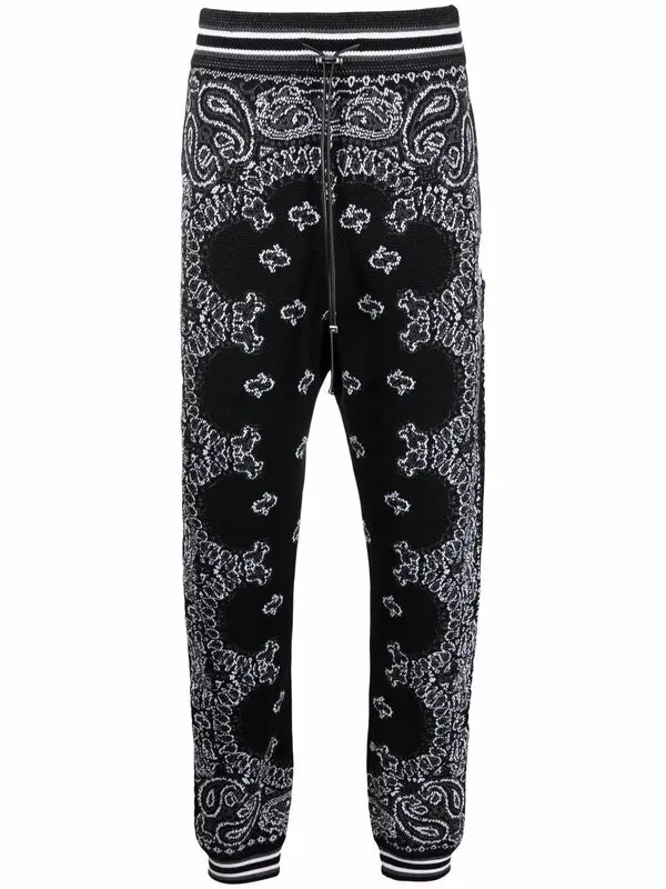 Amiri Bandana B-ball Jacquard Track Pants - Black
