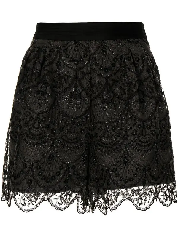 Shiatzy Chen Art-deco Lace Shorts