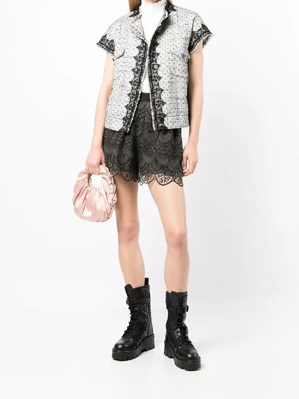 Shiatzy Chen Art-deco Lace Shorts