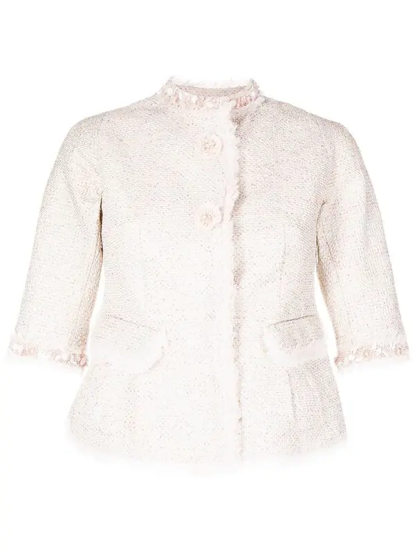 Shiatzy Chen Bead-embellished Tweed Jacket - Pink