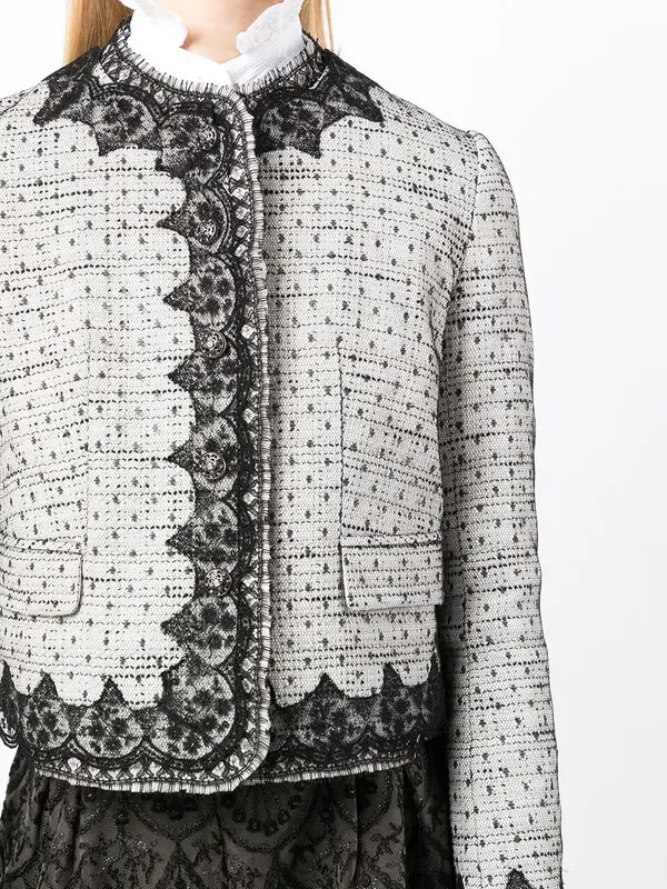 Shiatzy Chen Lace-embellished Tweed Jacket