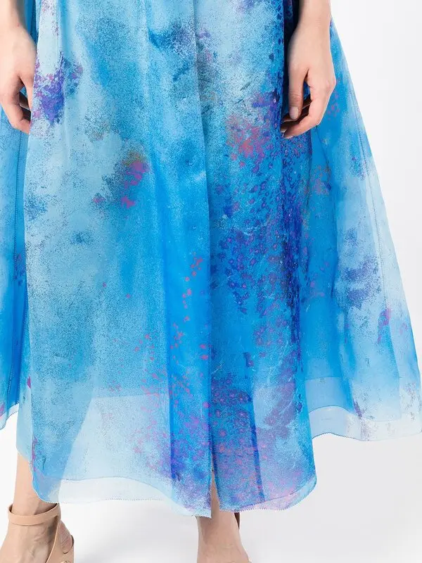 Shiatzy Chen Printed Silk Midi Dress