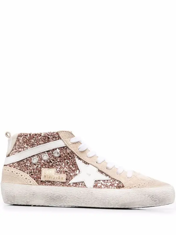 GOLDEN GOOSE Mid Star Glitter Sneakers