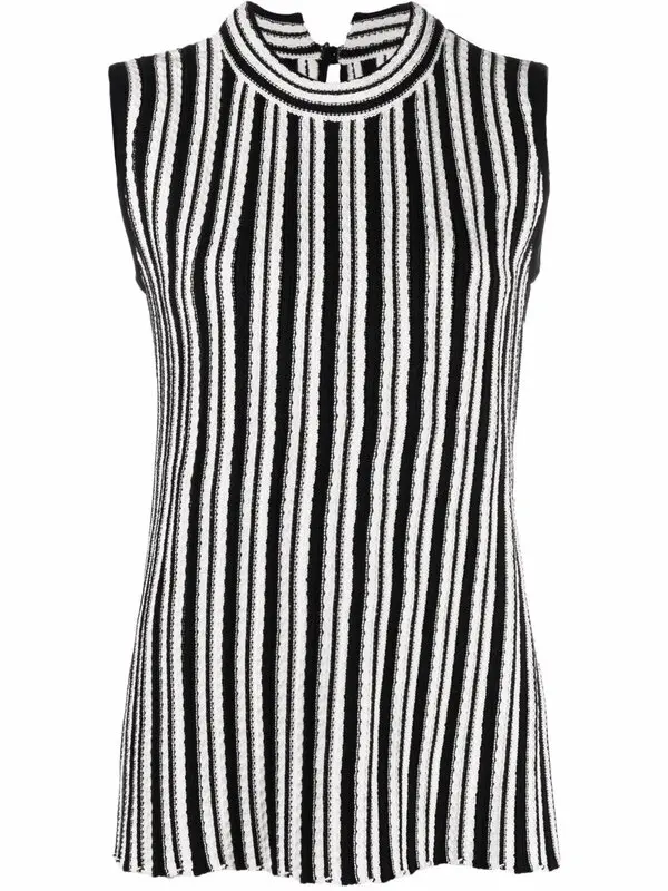 JIL SANDER Rib-knit Sleeveless Top - White