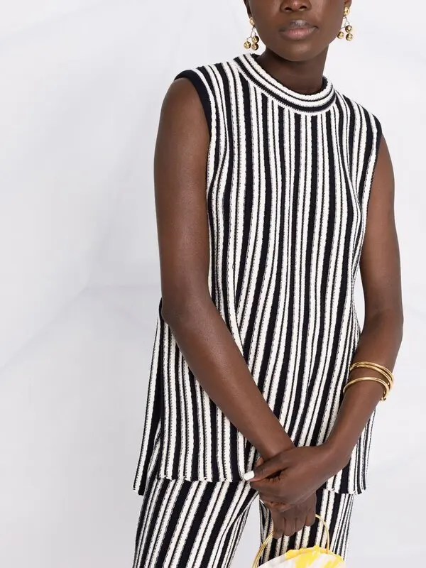 JIL SANDER Rib-knit Sleeveless Top - White