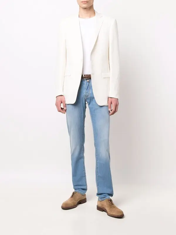 Canali Single-breasted Linen-silk Blazer - White