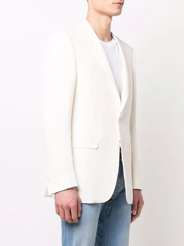 Canali Single-breasted Linen-silk Blazer - White