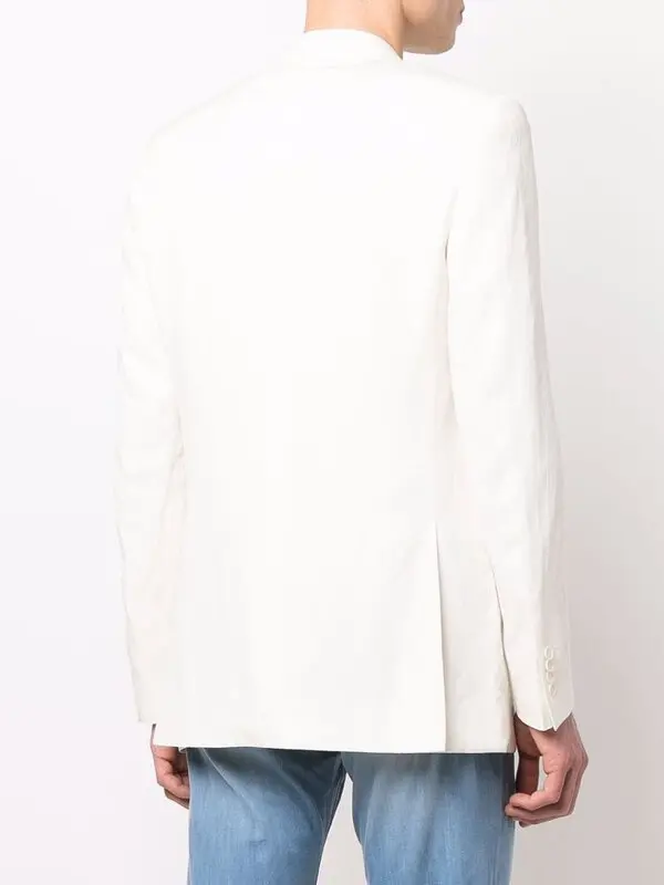 Canali Single-breasted Linen-silk Blazer - White