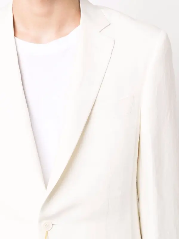 Canali Single-breasted Linen-silk Blazer - White