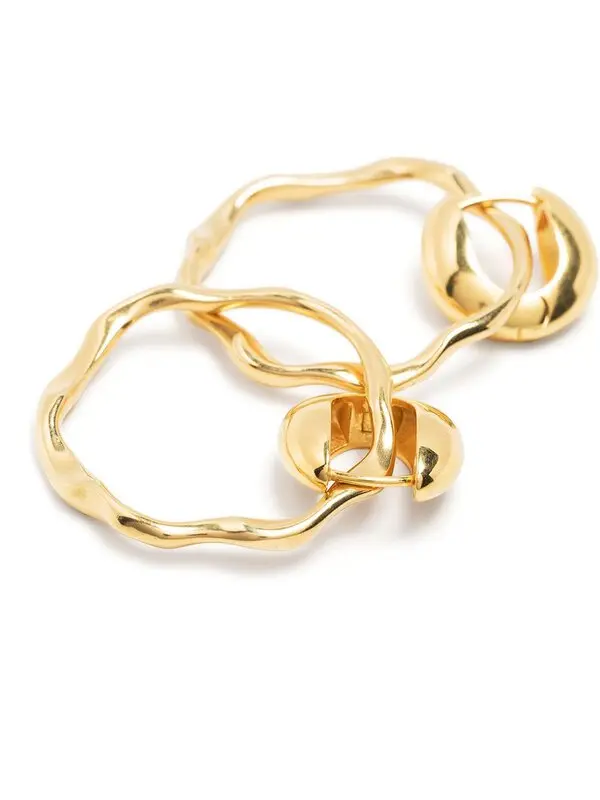 DOWER & HALL Plated Polo Story Hoop Earrings