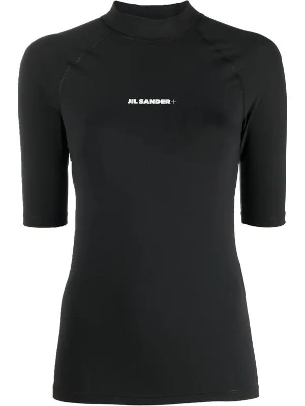 JIL SANDER Logo-print Scuba Top - Black