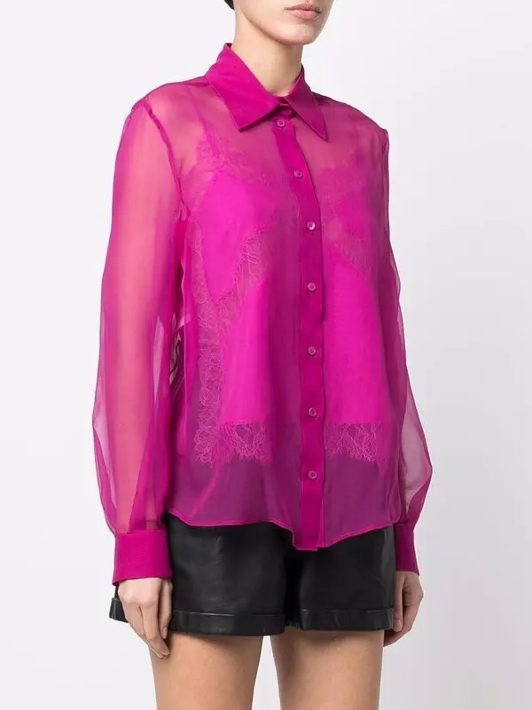 Alberta Ferretti Silk Sheer Shirt