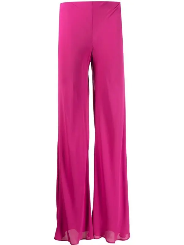 Alberta Ferretti High Waist Wide Leg Trousers - Pink