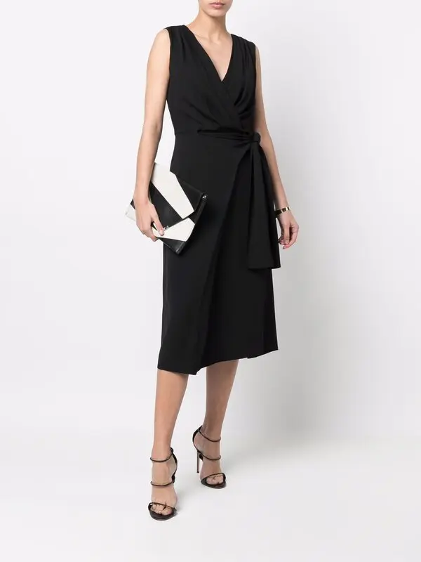 Alberta Ferretti Wrap Style Midi Dress