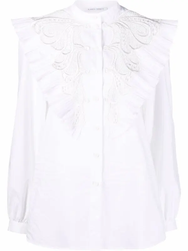 Alberta Ferretti Ruffle Lace Shirt
