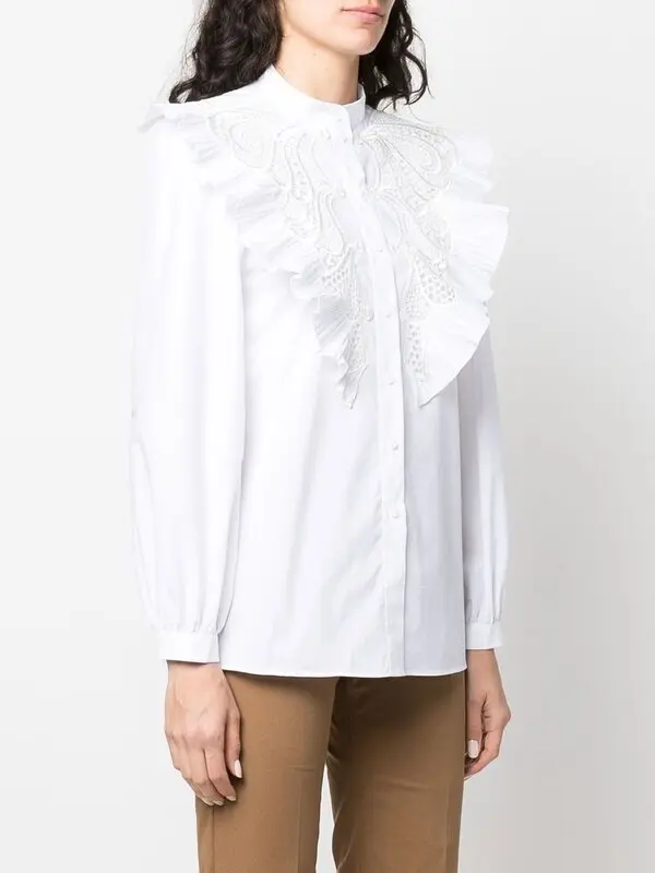 Alberta Ferretti Ruffle Lace Shirt