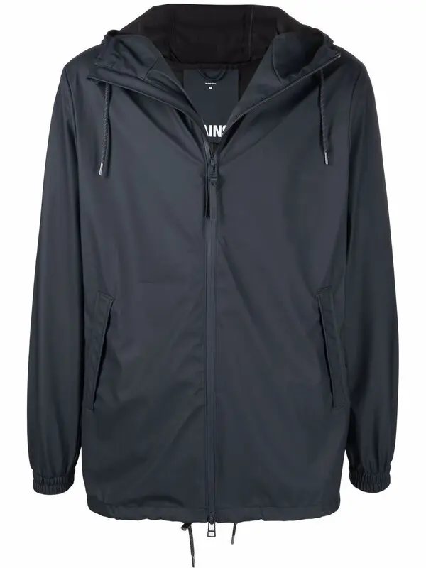 Rains Drawstring Hooded Jacket - Blue