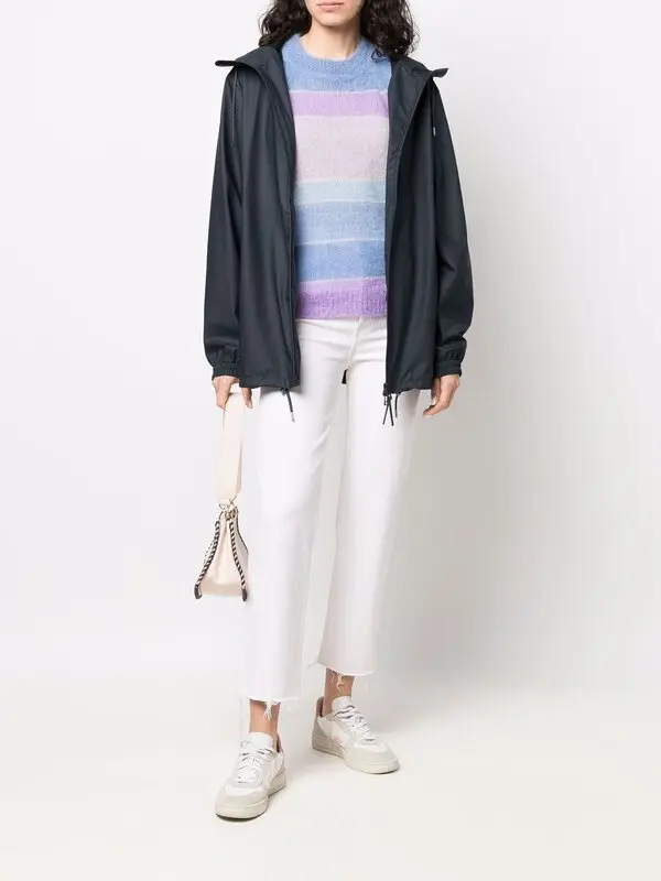 Rains Drawstring Hooded Jacket - Blue