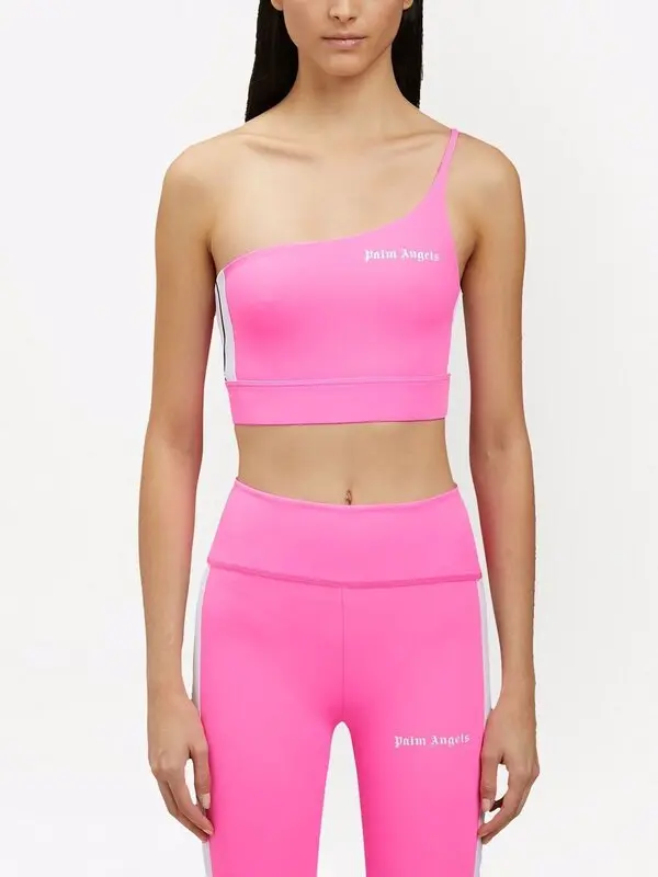 Palm Angels One-shoulder Track Crop Top