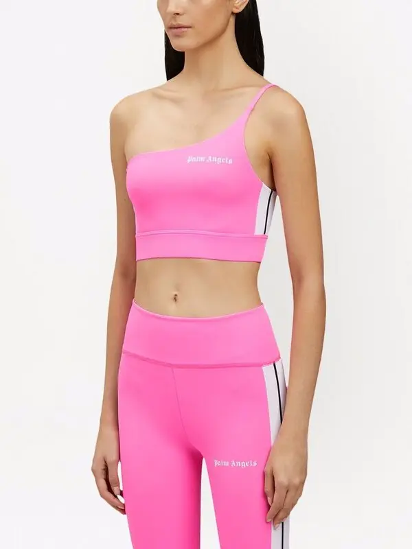 Palm Angels One-shoulder Track Crop Top