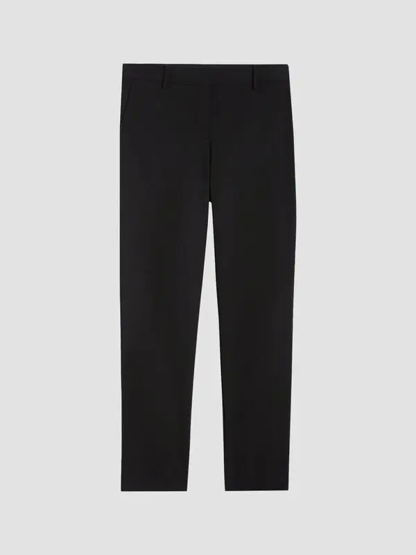Theory Treeca Good Wool Pleated Ankle-crop Pants