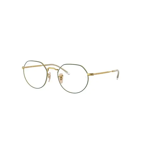 Ray-ban Jack Optics Eyeglasses Frame Clear Lenses Polarized - Gold