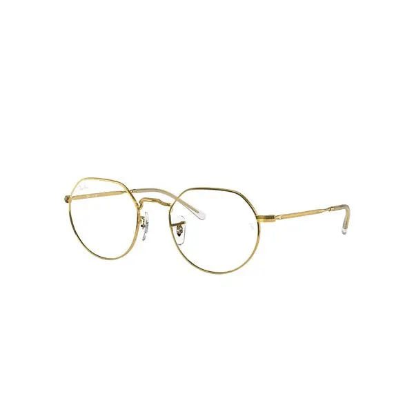 Ray-ban Jack Optics Eyeglasses Frame Clear Lenses - Shiny Gold