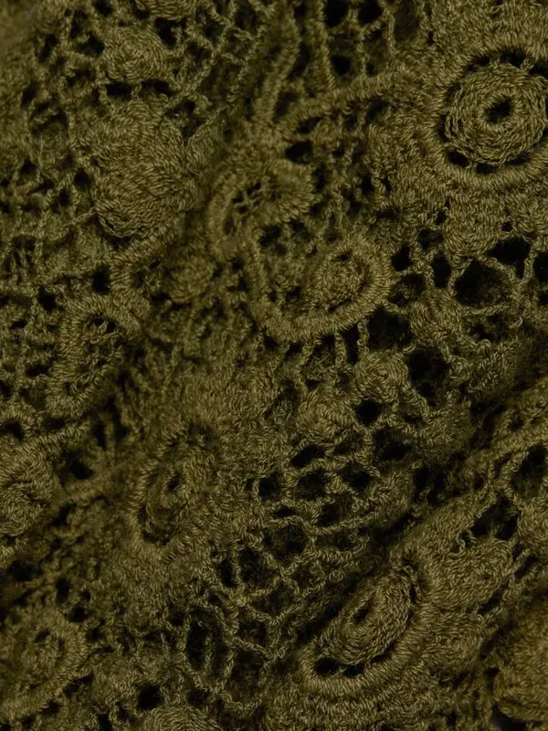 NILI LOTAN Della Lace Maxi Dress - Army Green