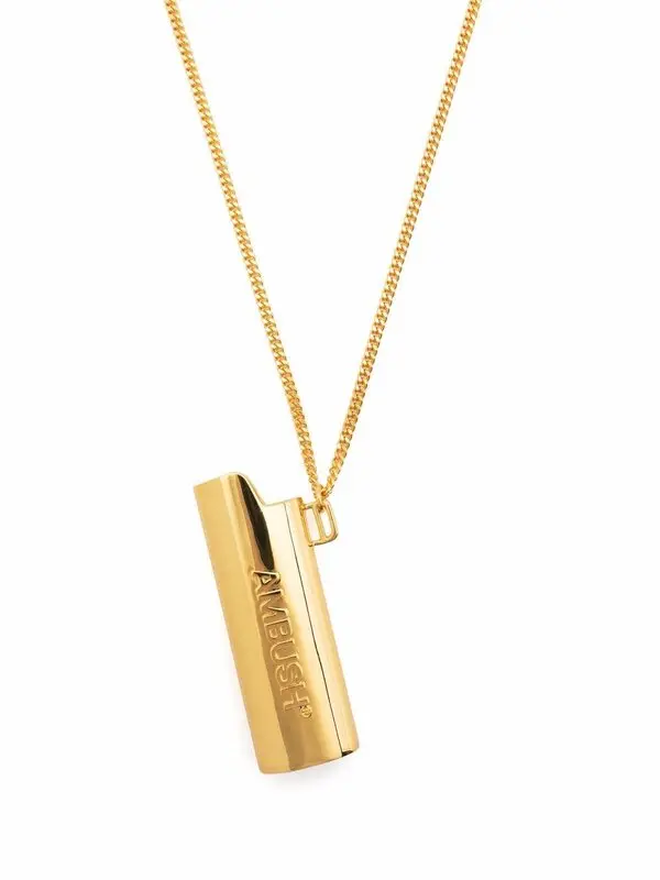 AMBUSH Logo Ligther Case Pendant Necklace - Gold