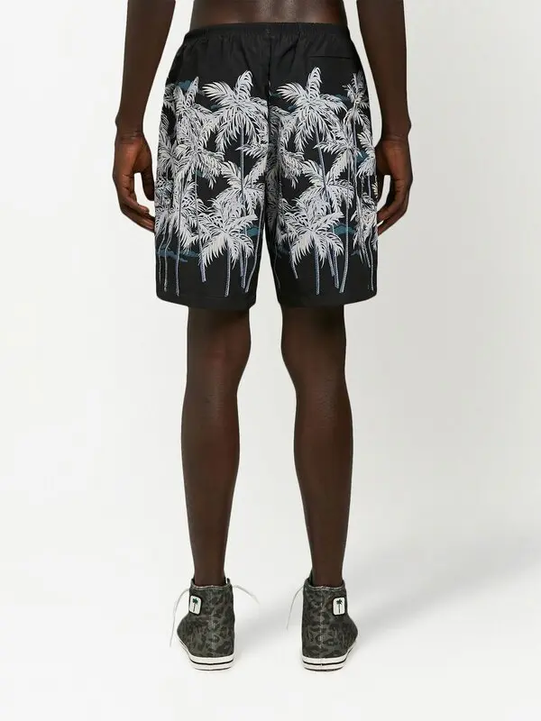 Palm Angels Palm-print Swimming Shorts - Black