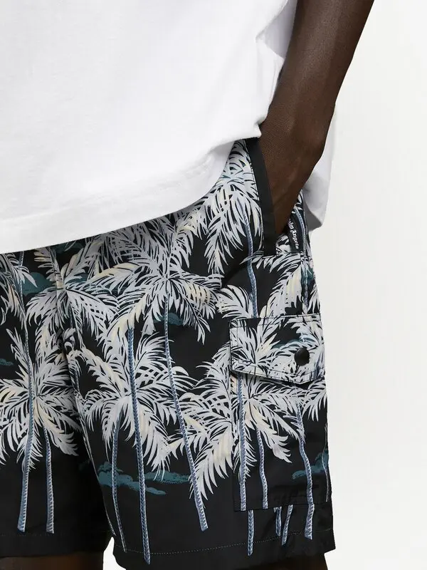 Palm Angels Palm-print Swimming Shorts - Black