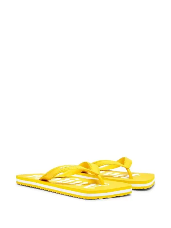 Palm Angels Logo-print Flip Flops - Yellow