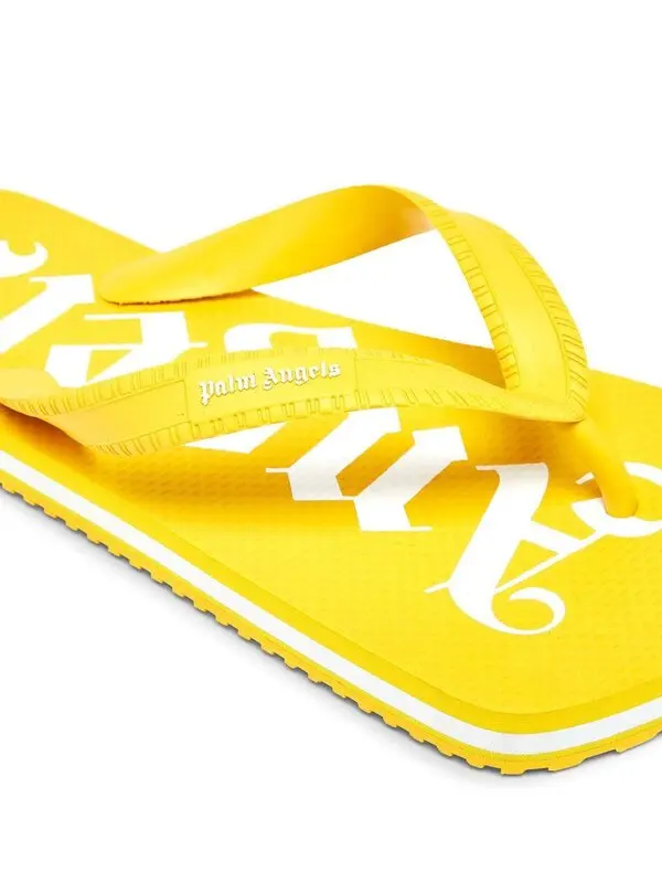 Palm Angels Logo-print Flip Flops - Yellow