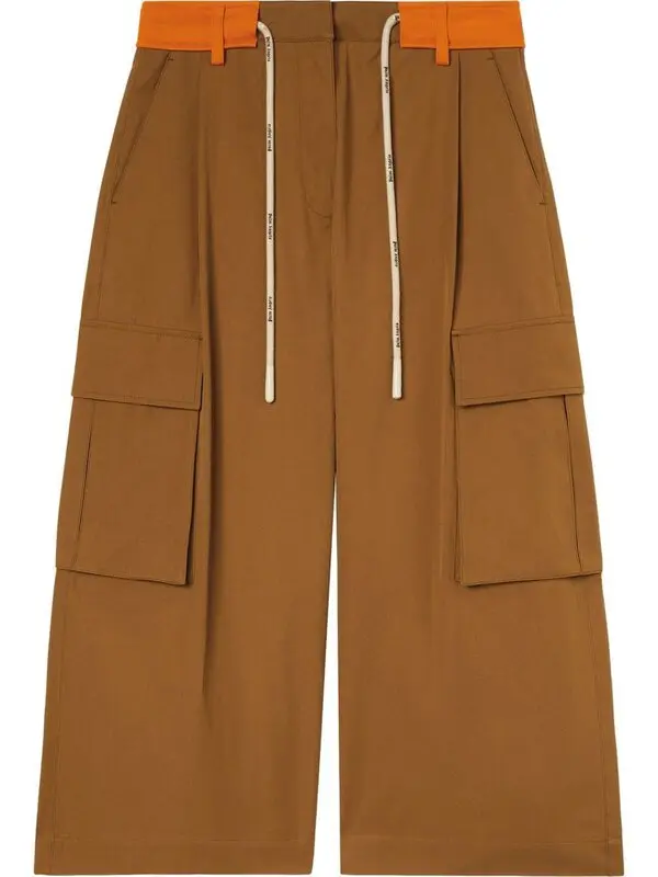 Palm Angels Cropped Cargo Trousers - Brown