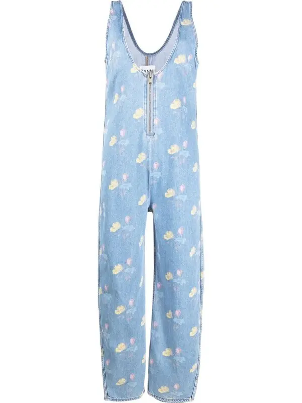 GANNI Floral Print Jumpsuit