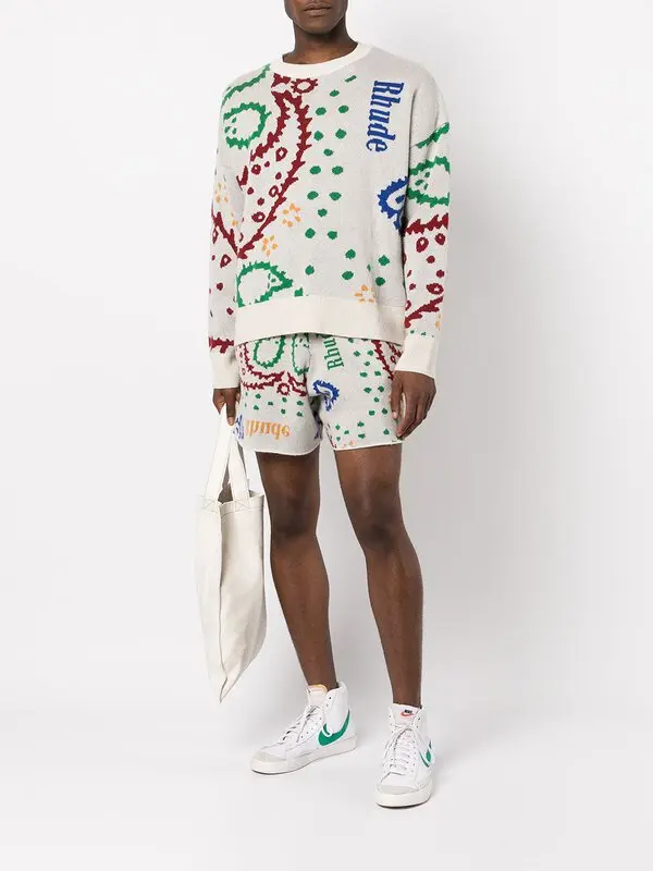 Rhude Intarsia Knit Sweater - Neutrals