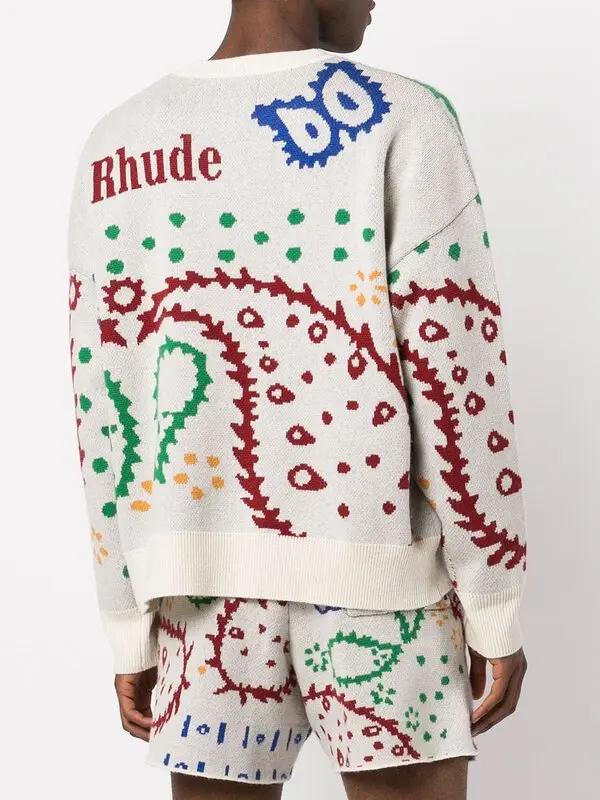 Rhude Intarsia Knit Sweater - Neutrals