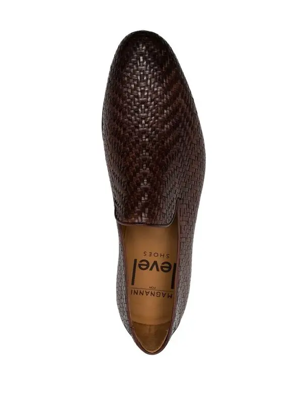Magnanni Interwoven Leather Loafers - Brown