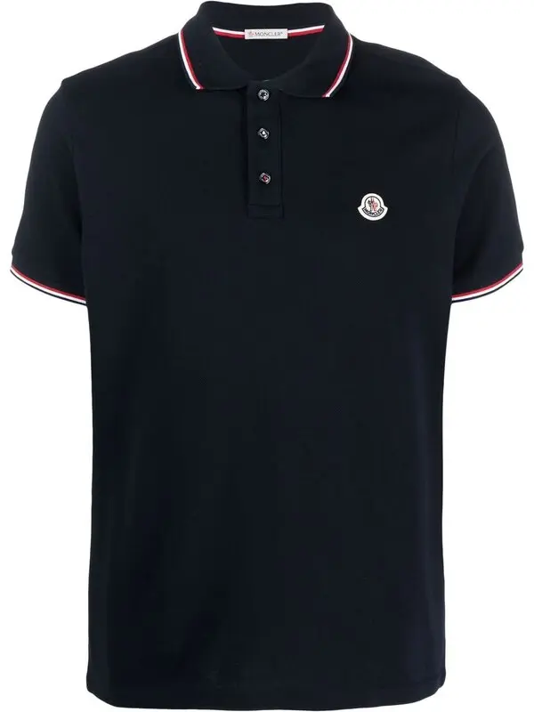 Moncler Striped Trim Polo Shirt