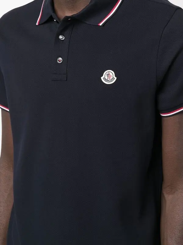 Moncler Striped Trim Polo Shirt