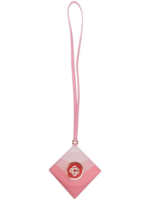 Casablanca Logo Patch Neck Strap Cardholder - Pink