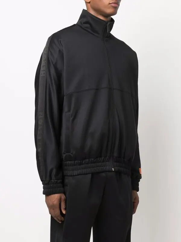 Heron Preston Logo-stripe Zipped Track Jacket - Black