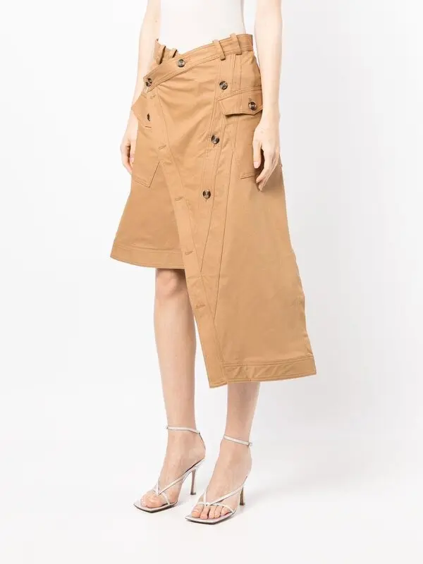 Rokh Asymmetric A-line Mid-length Skirt